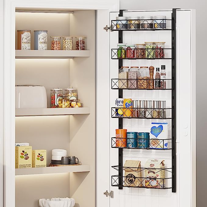 The perfect Over The Door Hanging Spice Rack Storage solution!