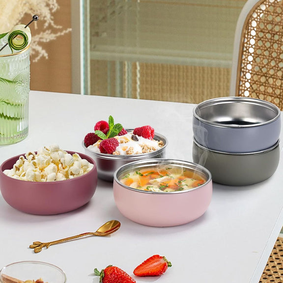 Cart In Mart Kids Food Grade Stainless Steel Bowls Removable Silicone ...