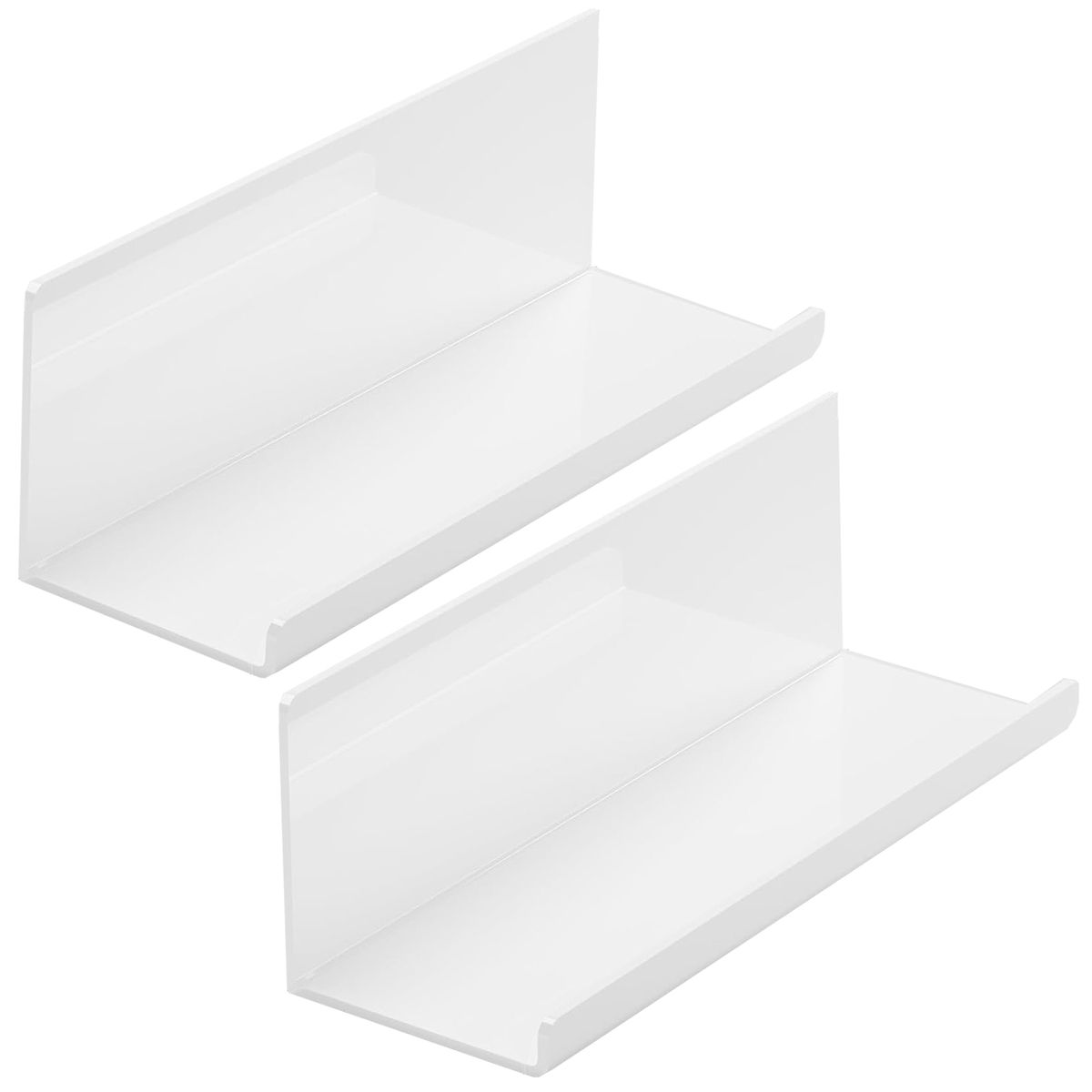 Cart In Mart 2 Pack Adhesive Acrylic Floating Shelves With Lips For Wa ...