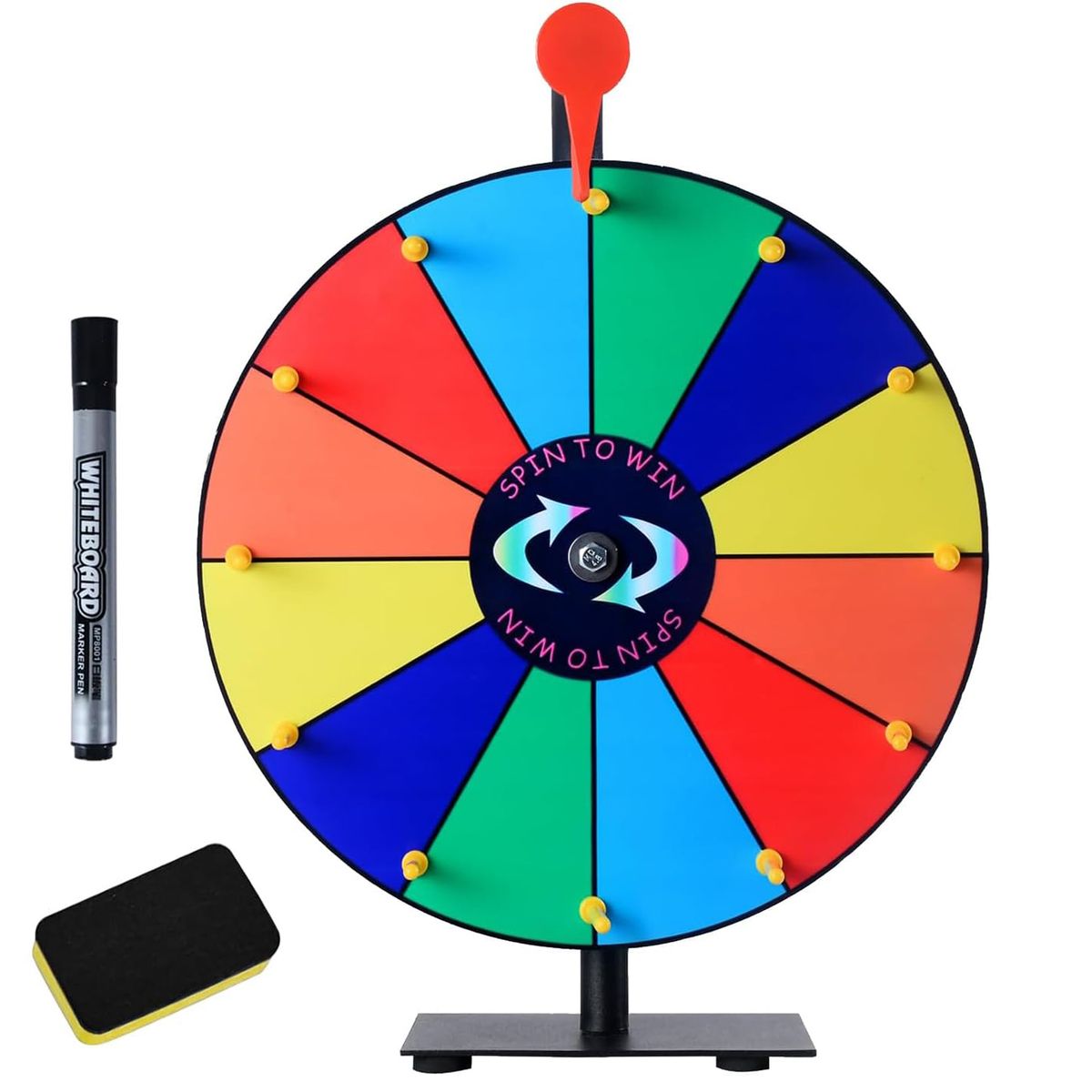 Cart In Mart Tabletop Spinning Prize Wheel with Stand 12 Slot Dry Eras ...