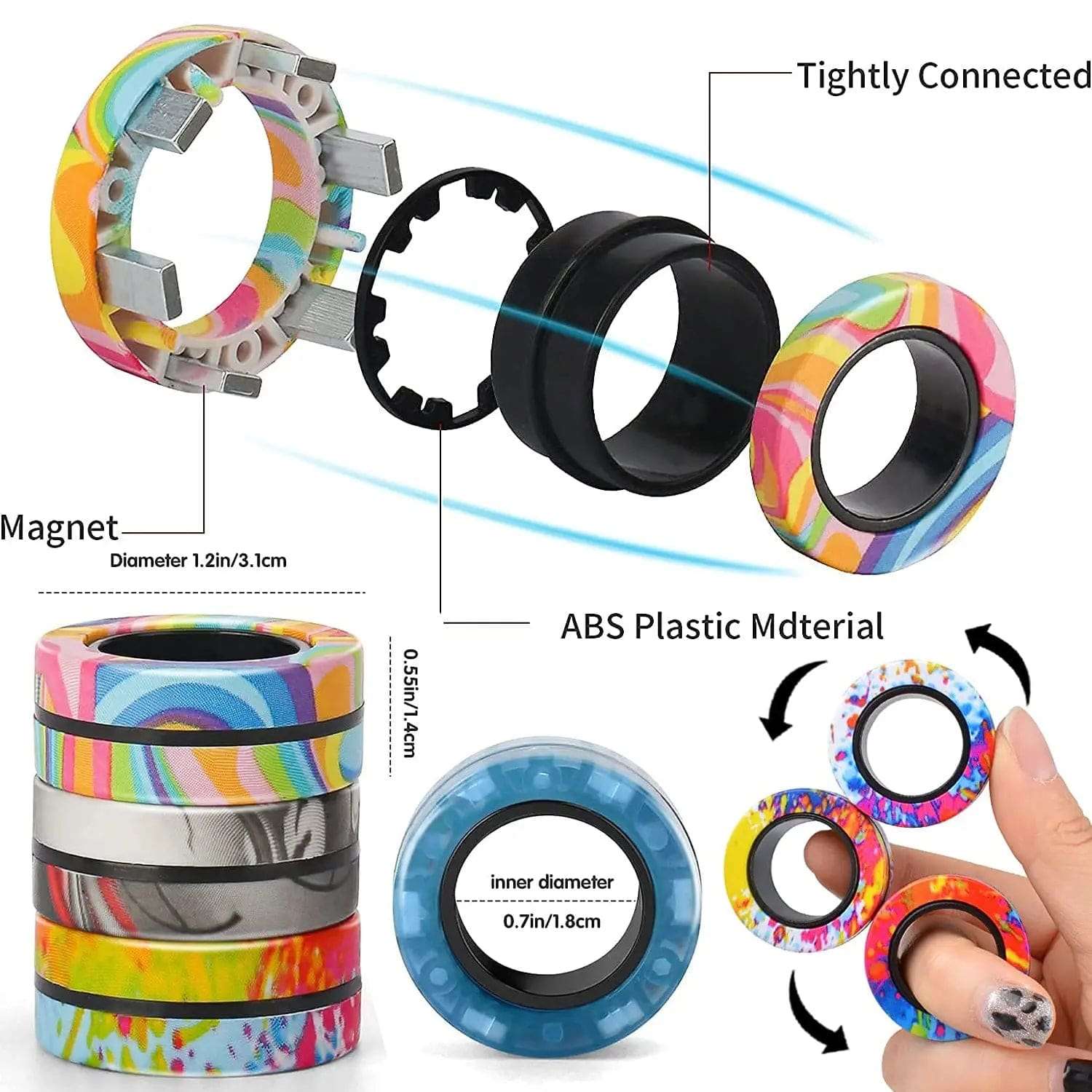Enhance Creativity with Magnetic Pen Set & Magnet Rings - Cart In Mart