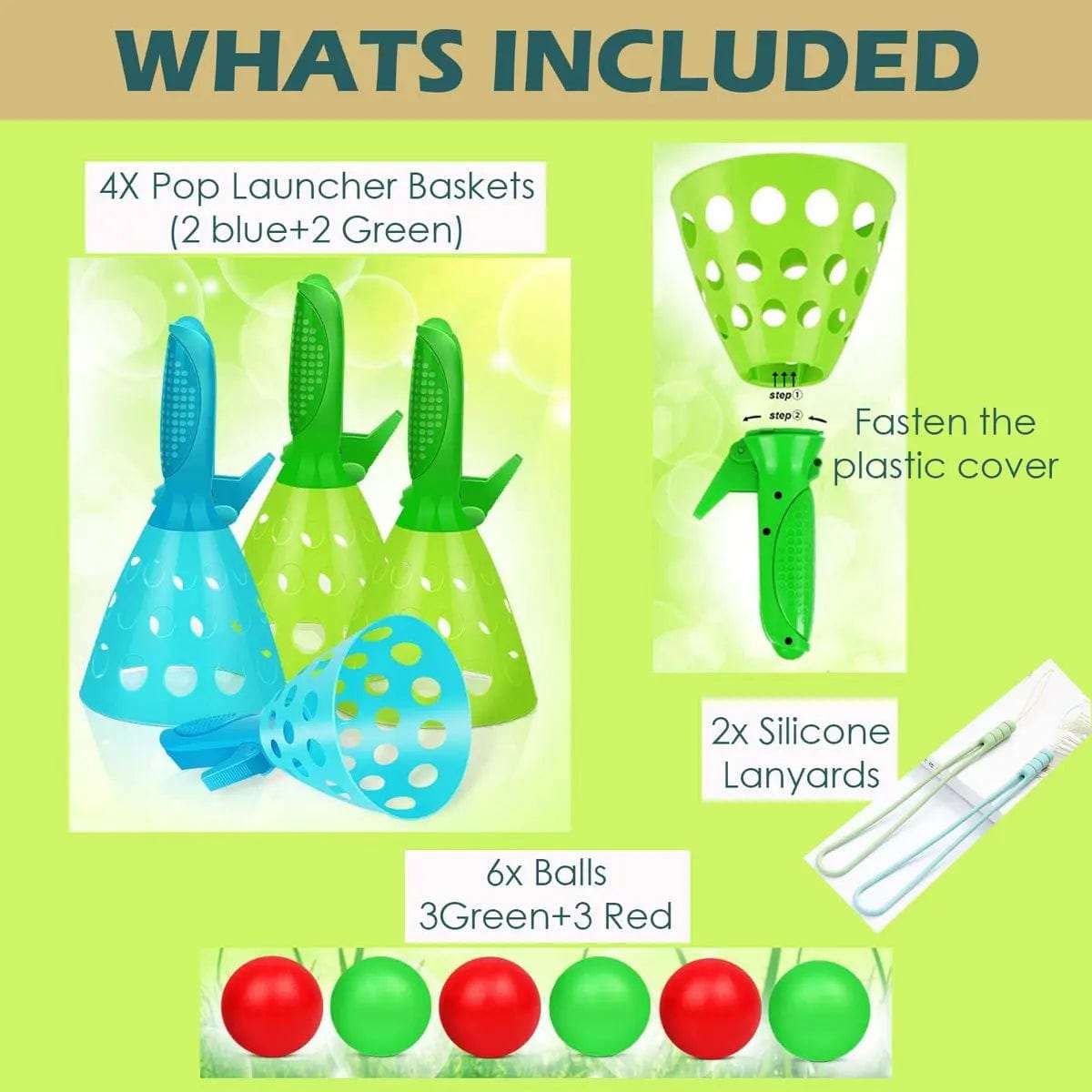 Pop-Pass-Catch Ball Game With 4 Catch Launcher Baskets, - Cart In Mart