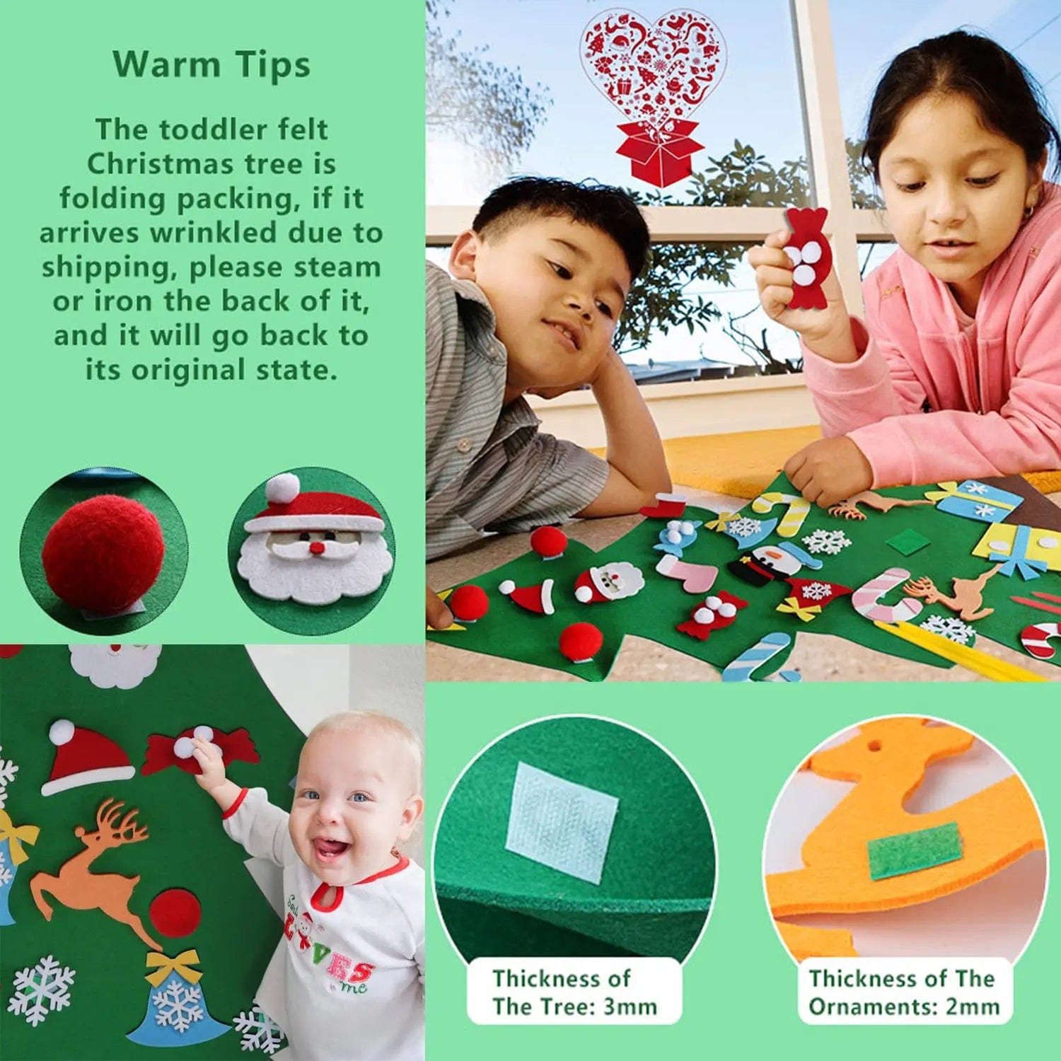 DIY Felt Christmas Tree Set | Best New Year Gift - Cart In Mart