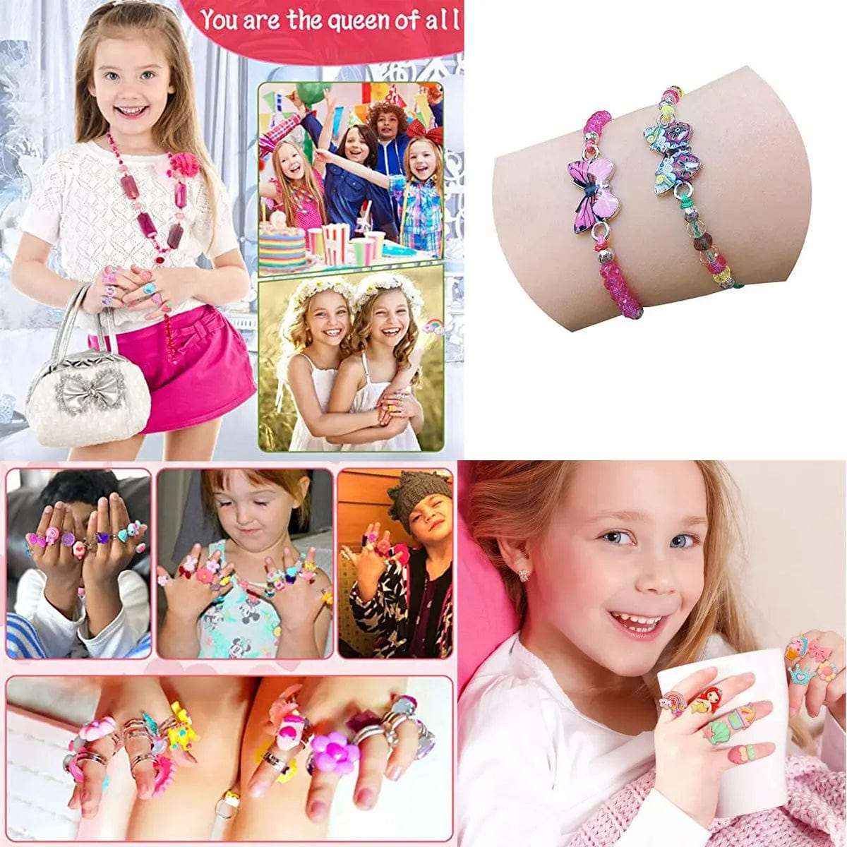 26 Pieces of Jewelry for Little Girls | Rings & Bracelets - Cart In Mart