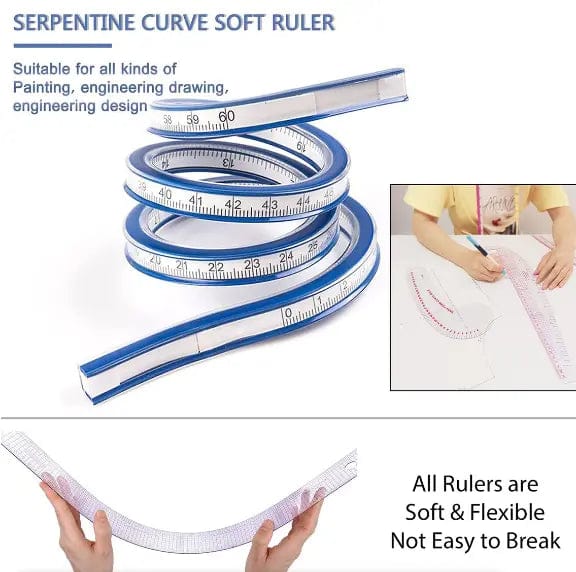 French Curve T-Gauge Ruler Set | Perfect for Sewing & Draft - Cart In Mart