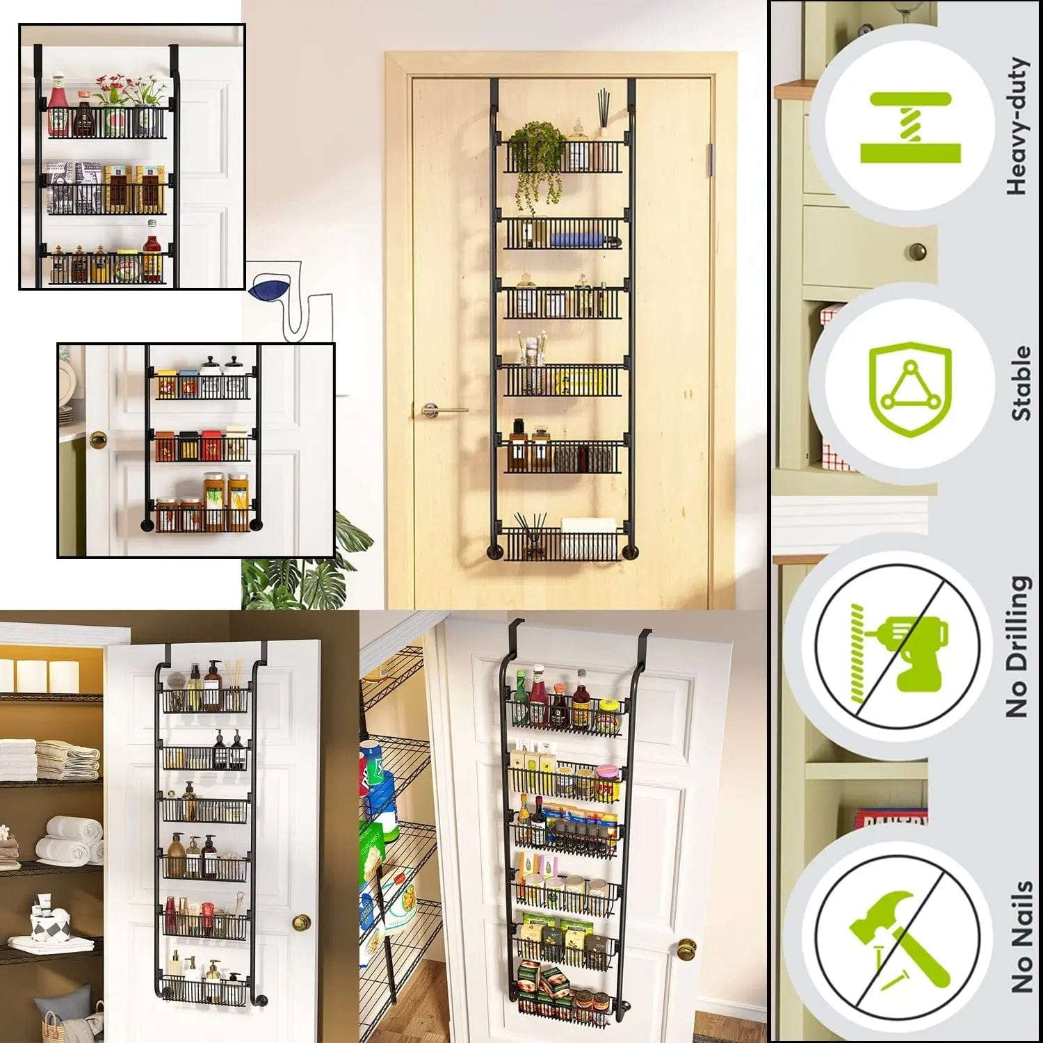 Best 6 Tier Over The Door Hanging Spice Rack Organizer - Cart In Mart