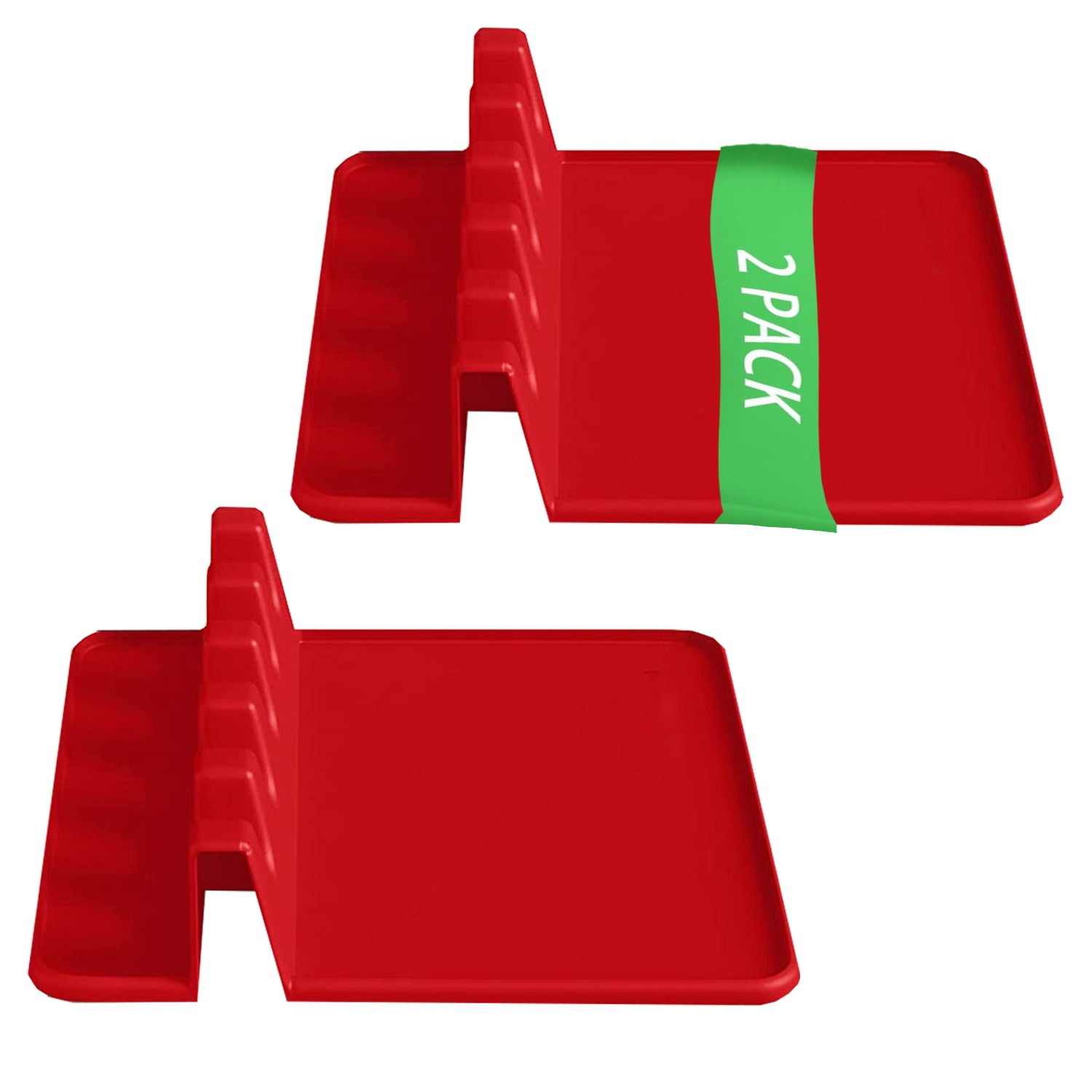 CART IN MART Red Spoon Rest Utensil Rest with Drip Pad - Cart In Mart